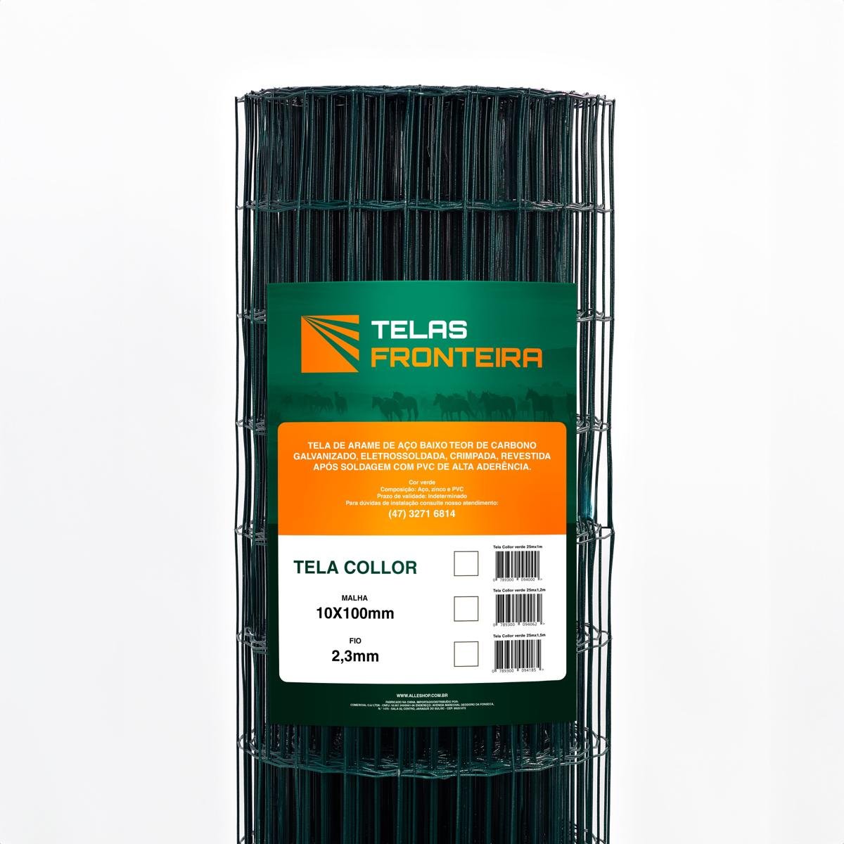 Tela Cerca Com Revestimento Pvc Verde 1,5m x 25m - Fronteira